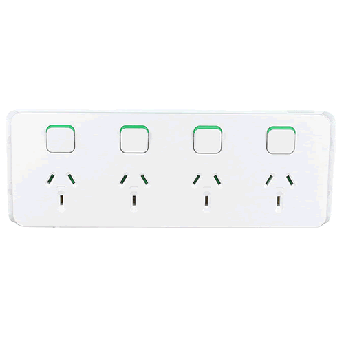 Clipsal Iconic Quad Powerpoint 10A - 3015/4VW – PCA Electrical Supplies