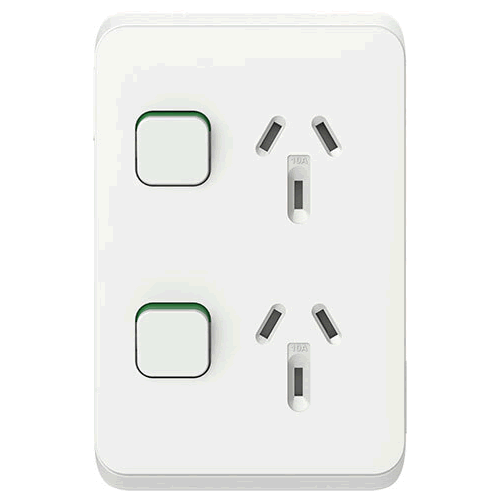 Clipsal Iconic Double Powerpoint Vertical 10A - 3025VVW – PCA ...