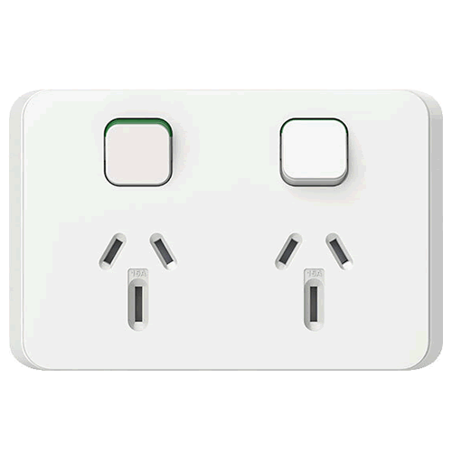 Clipsal Iconic Double Powerpoint 15A - 3025/15VW – PCA Electrical Supplies