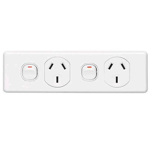Clipsal Classic Double Powerpoint Skirt Mount 10A 250V - C2016/2WE ...