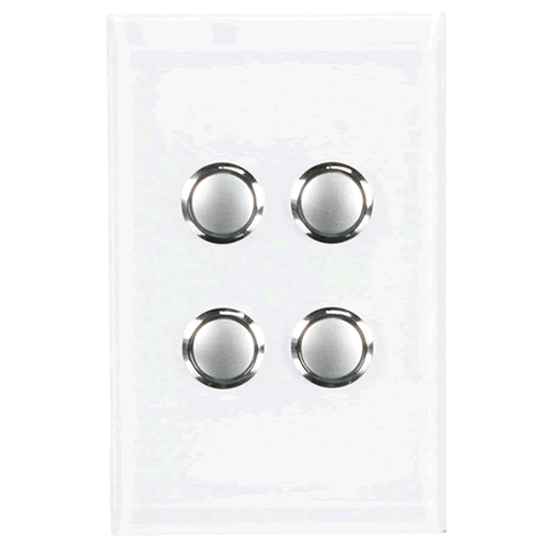 Clipsal Saturn 4 Gang Switch with LED Pure White 4064PBL-PW – PCA ...