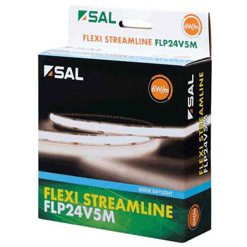 SAL Flexi Streamline 24V CRI90 5Mtr LED Strip Kit 3000K - FLBP24V5M/WW ...