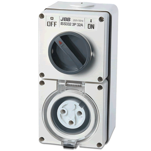 JBB Round 3 Pin 250V Switched Socket IP66 - 20A/ 32A – PCA Electrical ...