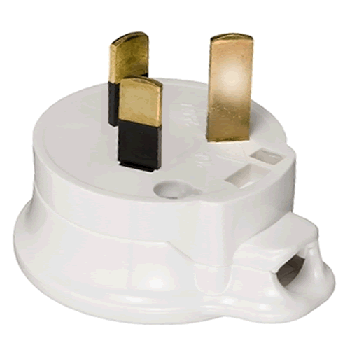3 Pin 10A Side Entry Plug White - PT10S – PCA Electrical Supplies
