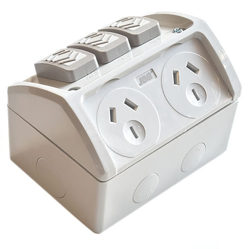 Weatherproof Double Powerpoint + Xtra Switch 10A IP53 - WP210X – PCA ...