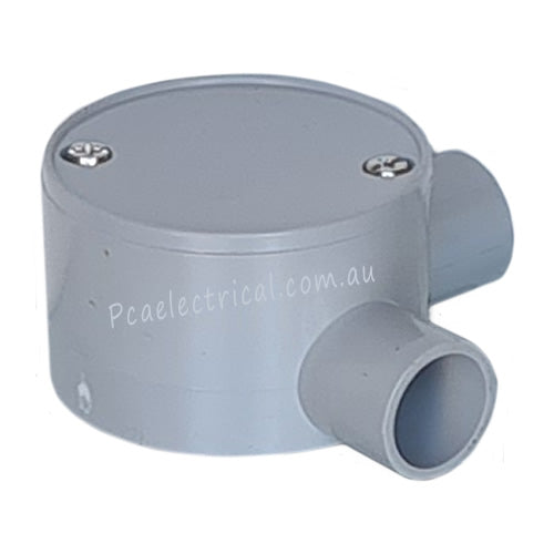 20mm 2 Way Angle Shallow Junction Box - J202A – PCA Electrical Supplies