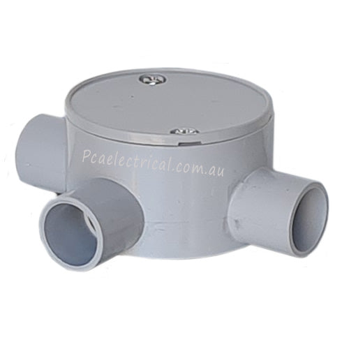 20mm 3 Way Shallow Junction Box - J203 – PCA Electrical Supplies
