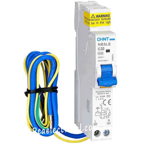 CHINT RCBO 1P 20A 6kA 30mA - NB3LEC20 – PCA Electrical Supplies