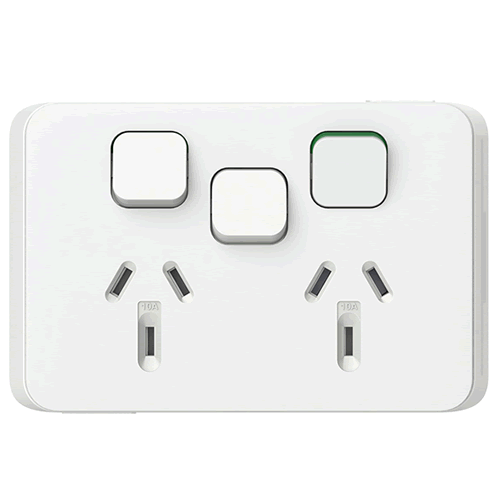 Clipsal Iconic Double Powerpoint + Extra Switch Skin - 3025XCVW – PCA ...