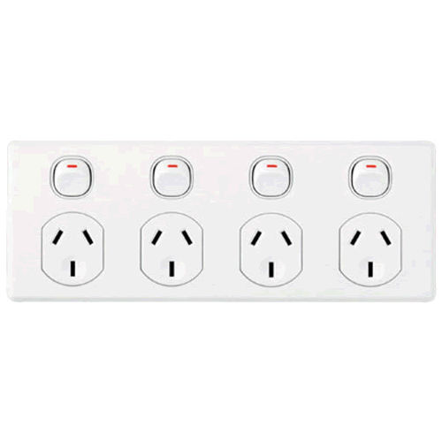 Clipsal Classic Quad Powerpoint 10A 250V - C2015D4WE – PCA Electrical ...