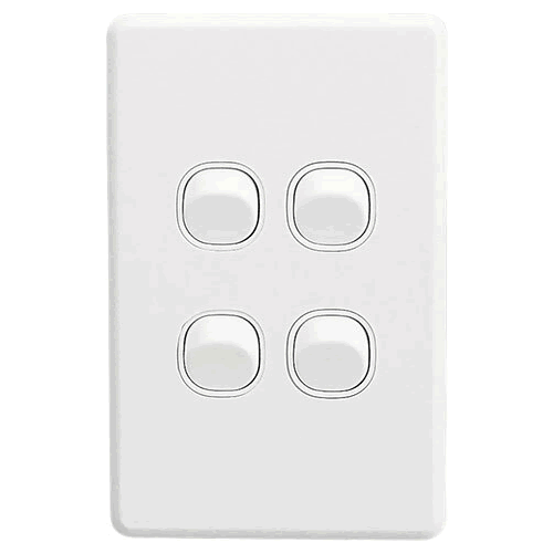 Clipsal Classic Switch 4G 10A 250V - C2034VAWE – PCA Electrical Supplies