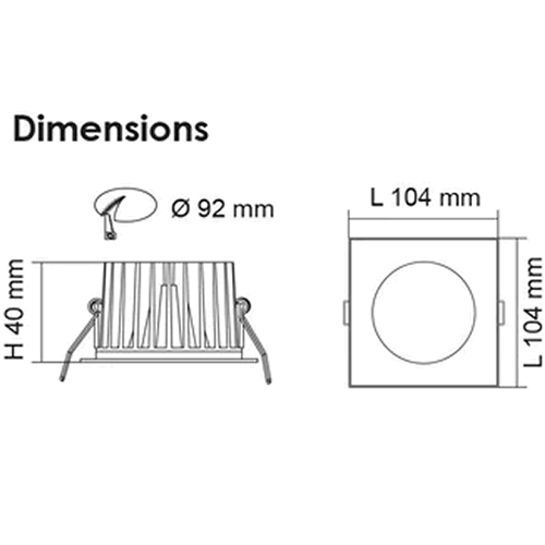 SAL ECOGEM 10W Square LED Dimmable Tricolour Downlight White - S9041TC ...