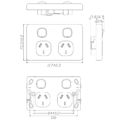Classic Double Powerpoint 10A 250V - GPO2 – PCA Electrical Supplies