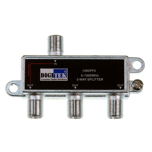 DigiTek 3Way Single Power Pass F-Type TV Splitter - 10BSPF3 – PCA ...