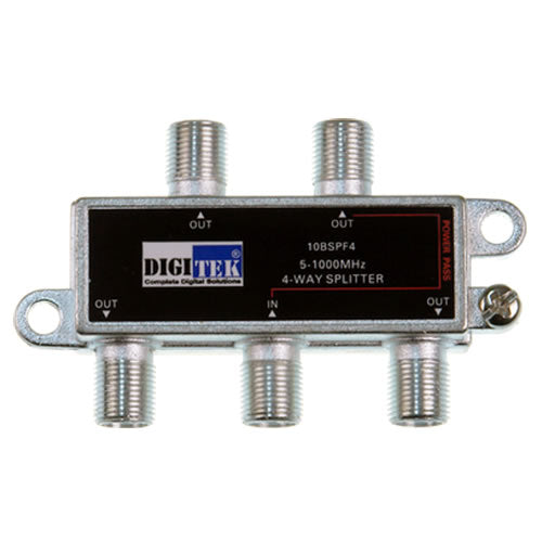 DigiTek 4Way Single Power Pass F-Type TV Splitter - 10BSPF4 – PCA ...