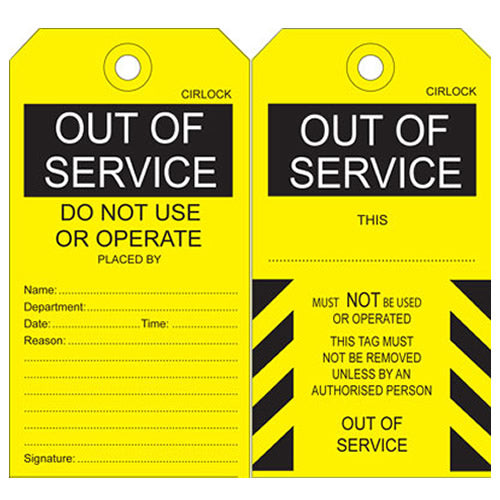 OUT OF SERVICE Tag 140mm x 75mm 5P - TAGTSDT2 – PCA Electrical Supplies